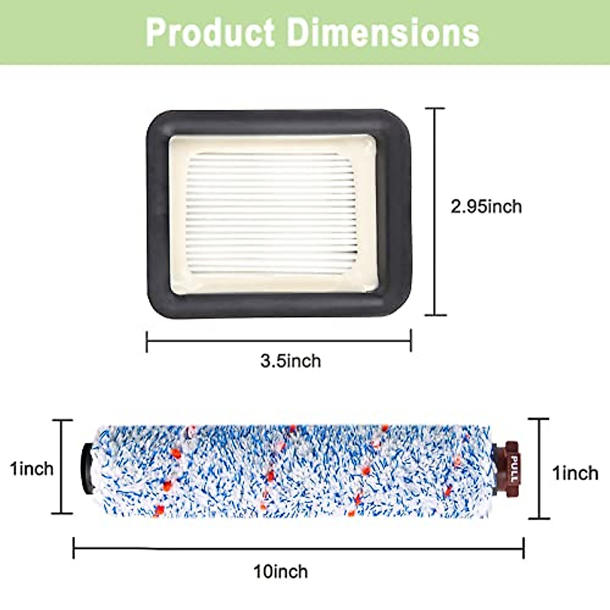 Bvhonwe 8 Pack Replacement Parts Compatible with Bissell CrossWave 1785 2306 Vacuum Cleaner 4 Pack Multi-Surface Brush Roll 1868 4 Pack Vacuum Filter 1866 Compare to Part 1608683 160-8683 1608684