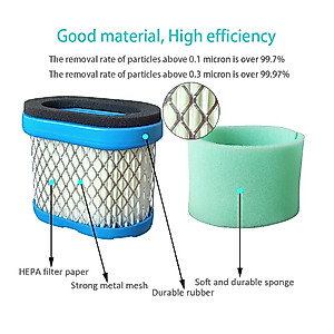 ZLKSKER 498596 Air Filter with 273356S Pre Filter Replacement for B&S 690610 697029 4207 5059 Engine, Lawn Mower Parts