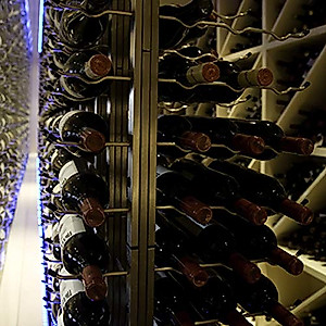 VintageView Wall Series Frame - Up to 162 Bottle Floating Wine Rack - Stylish Modern Wine Storage with Label Forward Design (Brushed Nickel, 10')