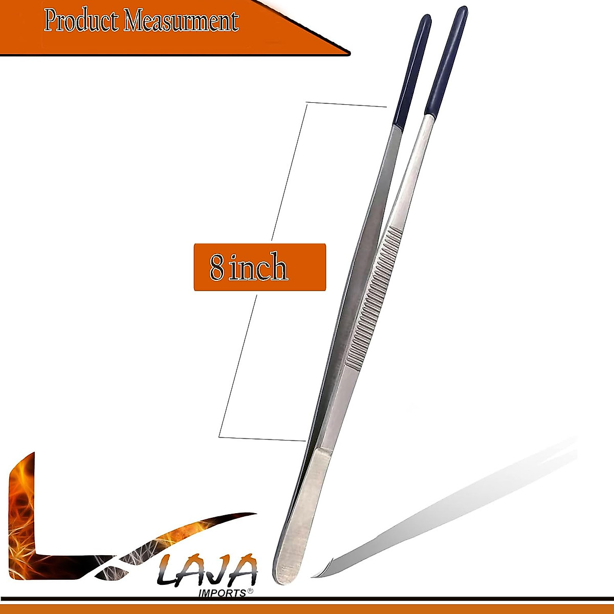 Laja Imports 8" Steam Tweezer Rubber Tips Steamer Ultrasonic Pvc Coated Non Marring Tips S.S. for Educational Use