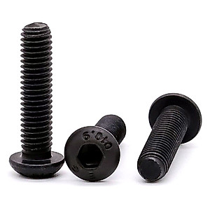 Glvaner M10-1.5 x 40mm (10 pcs) Button Head Socket Cap Screws Bolts, Black Oxide Finish, 10.49 Grade Alloy Steel, Full Thread, Allen Hex Drive