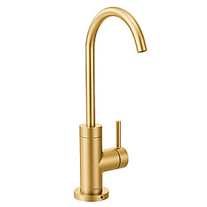 Moen Brushed Gold Sip Modern Cold Water Kitchen Beverage Faucet with Optional Filtration System, Drinking Water Faucet, S5530BG