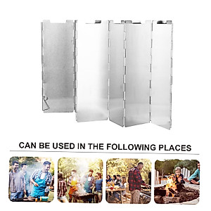 Anneome Aluminum Alloy Windshield BBQ Windscreen Stove Wind Protection Camping Supply