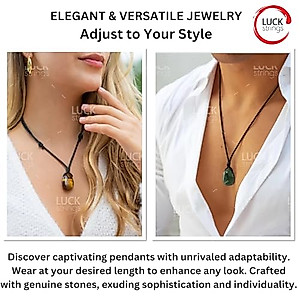 Luck Strings Handcrafted Chakra Necklace – Crystal Gemstone Energy Pendant for Both Men & Women – Amulet for Spiritual Balance – Distinctive Gem Jewelry Gift (emerald)