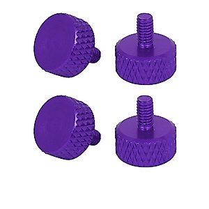 uxcell Computer PC Graphics Card M3.5x6mm Flat Head Knurled Thumb Screws Purple 4pcs