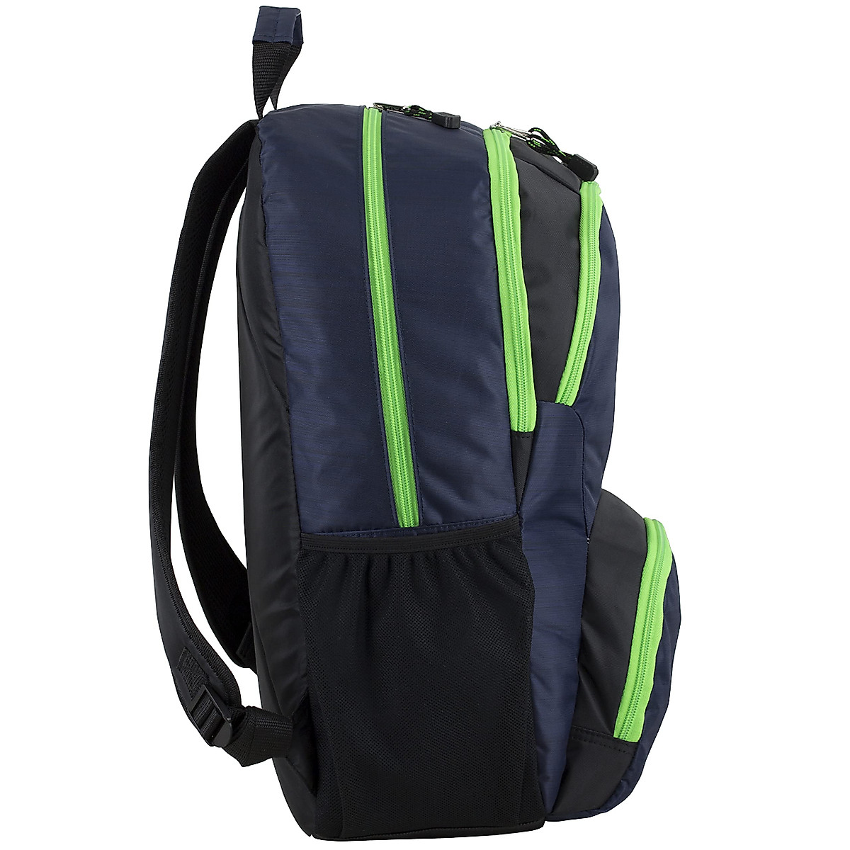 FUEL Travel Commuter Laptop Daypack Large Bag Backpack, Fits 17.5" Laptop, Interior Tech Sleeve, Navy w/Neon Green