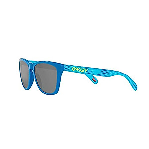 Oakley Men's OO9013 Frogskins Square Sunglasses, Hi Res Polished Sapphire/Prizm Black, 55 mm