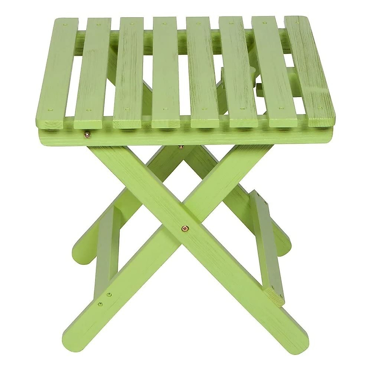 Classic Design Adirondack Square Folding Patio Table with Slated Top & Genuine Cedar Wood Construction | Lime Green Color Weatherproof Finish Best for Indoor Outdoor Use | Water & Rust Resistant