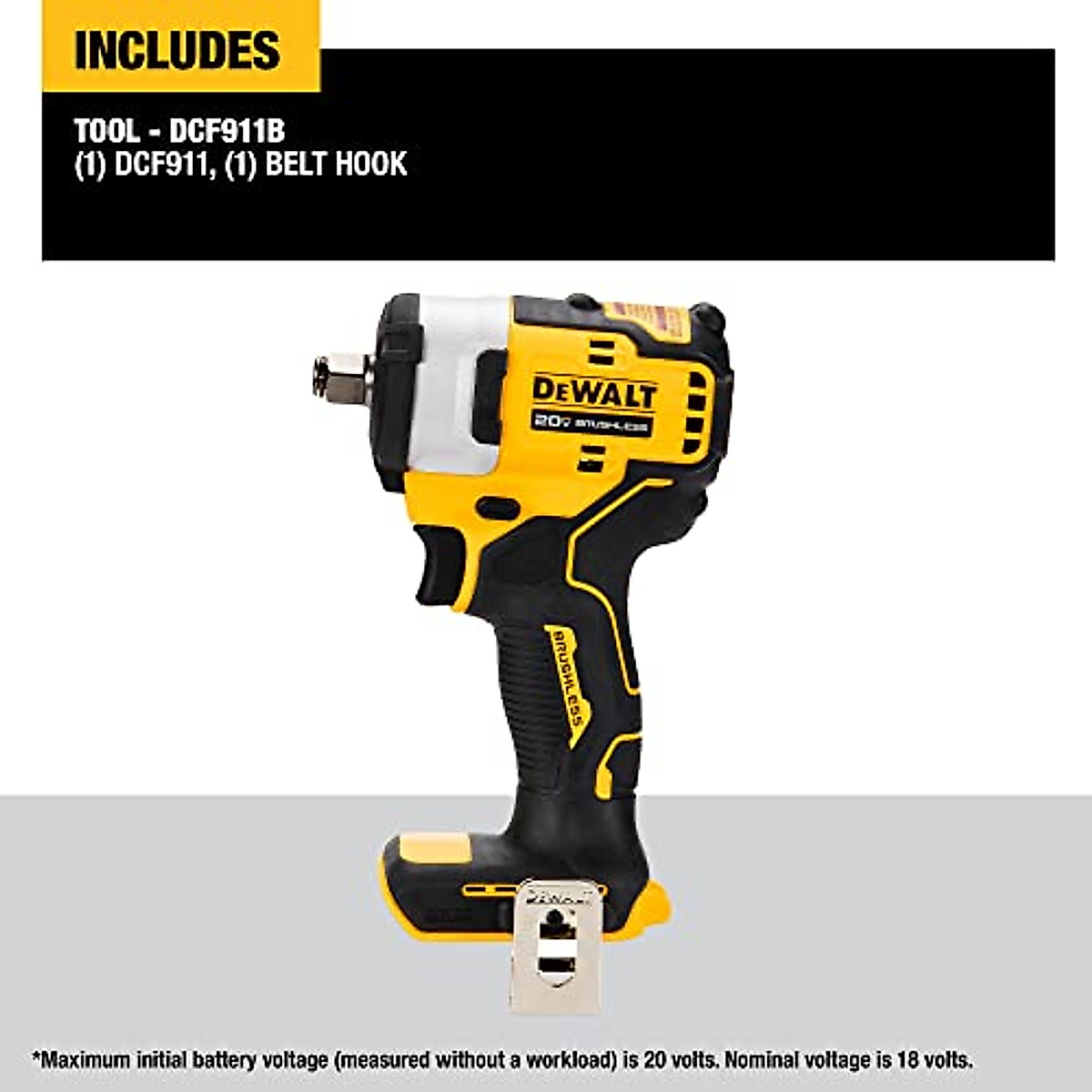 DEWALT DCF911B 20V MAX* 1/2" Impact Wrench with Hog Ring Anvil (Tool Only)