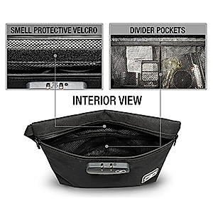 HELMET HEAD Smell Proof Bag with Combo Lock + Grinder Card | Durable Water Repellent Smell Proof Pouch Medicine Lock Box Stash Bag (New Gray)