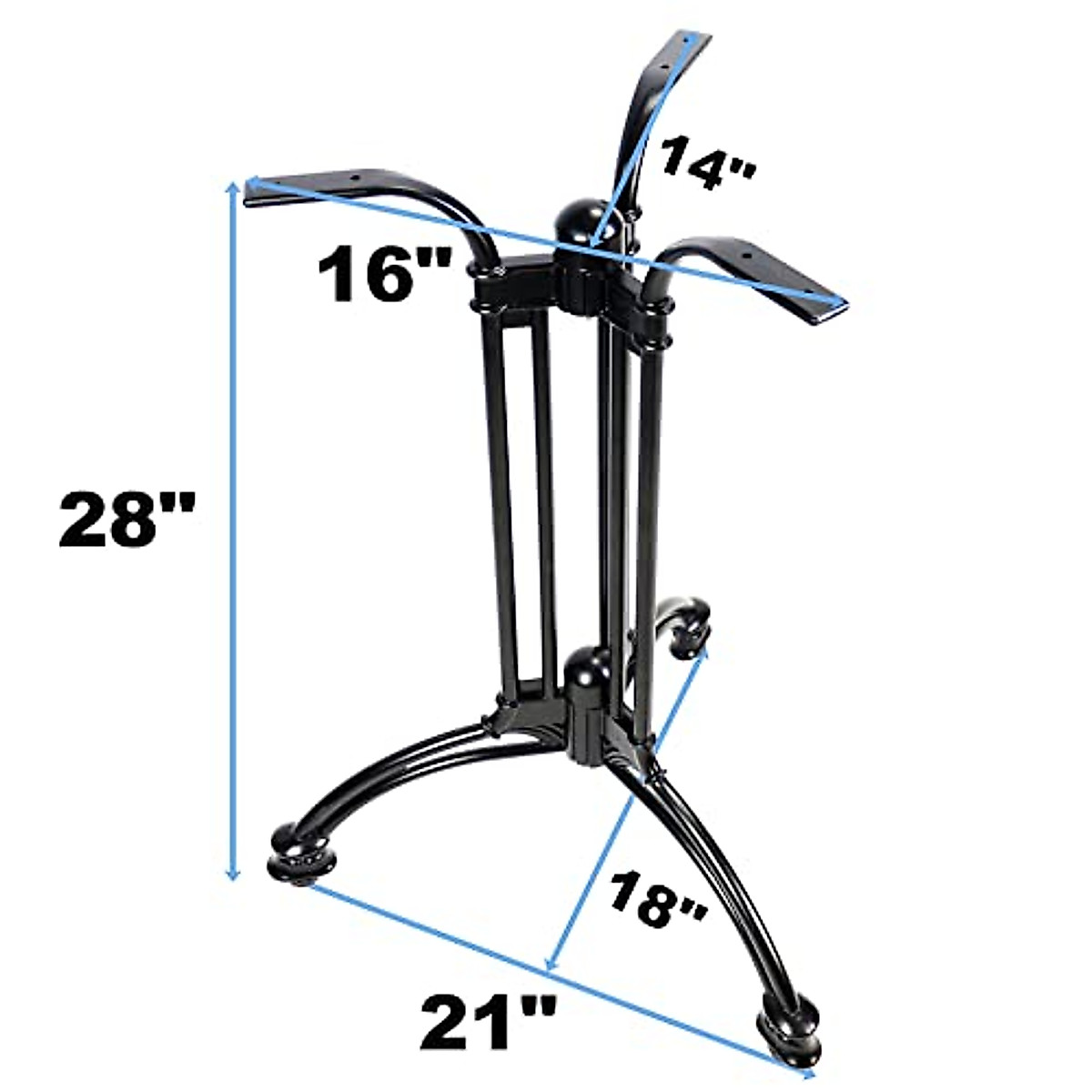 GZDEMYYXGS Table Base 28",with Retro Aluminum Black Legs,is Suitable for Restaurants,Coffee Shops,Bars,Leisure Rooms and Families. (Black)