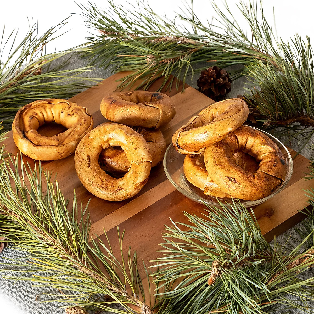 Pet Factory 100% Made in USA Beefhide 3" Donuts Dog Chew Treats - Peanut Butter Flavor, 12 Count/1 Pack