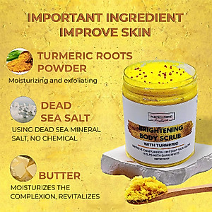 SUGAR BODY SCRUB Brightening Scrub Sugar Scrub Turmeric Body Exfoliant Scrub For Dark Spots (Sugar)