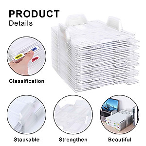 AUKUS Stackable Paper Organizers - Durable and Sturdy File Trays for Desk, Transparent Design - Ideal for Office, School, Home - A4 Size, 24 Pack