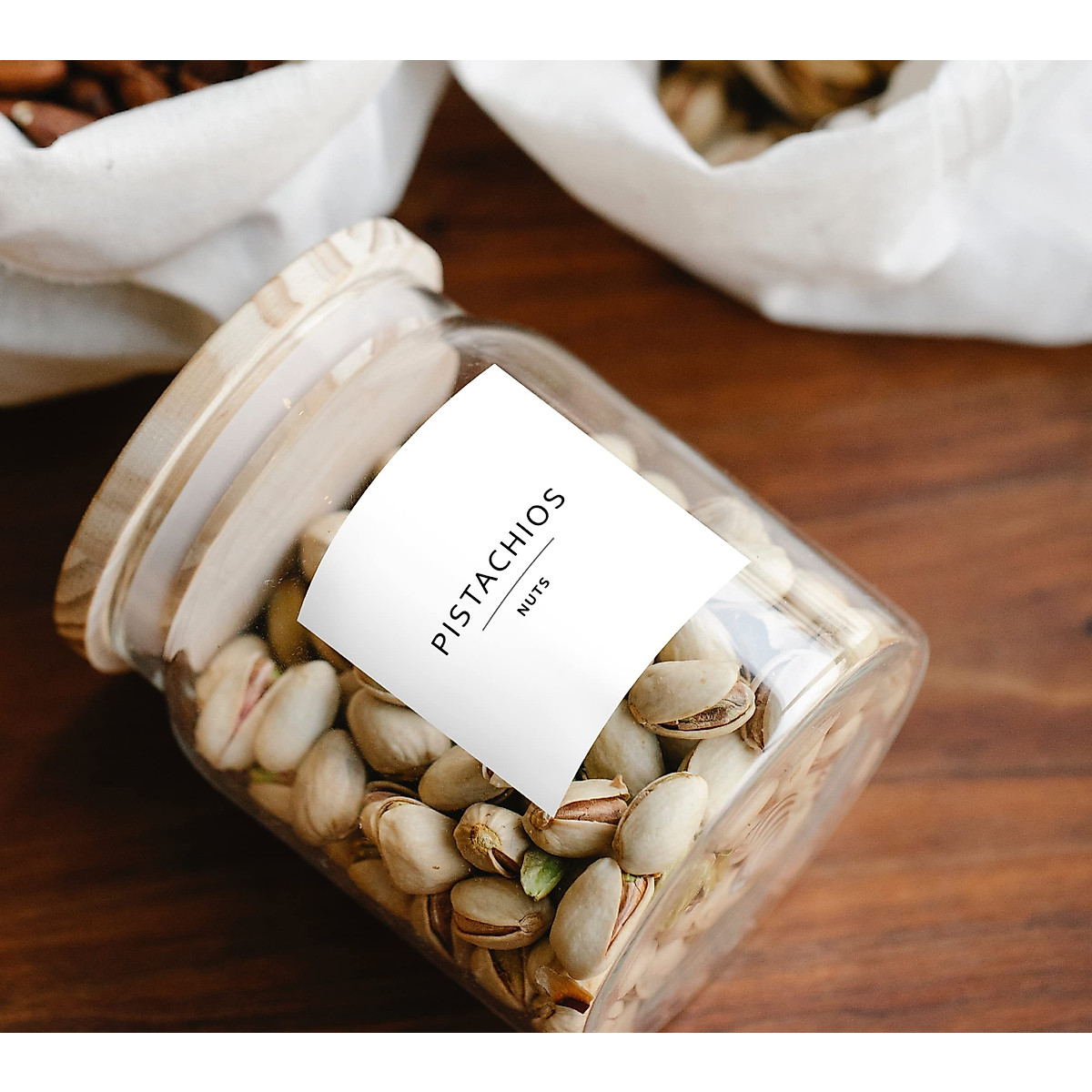 Dekluttr Pantry Labels for Containers Waterproof Minimalist Preprinted Canister Labels Pantry Organization Labels for Food containers Plastic and Glass White Vinyl Label Set Only Pantry 1