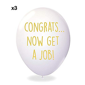 Rude Graduation Balloons - Pack of 12 Premium White And Black Funny Balloons - Class of 2023