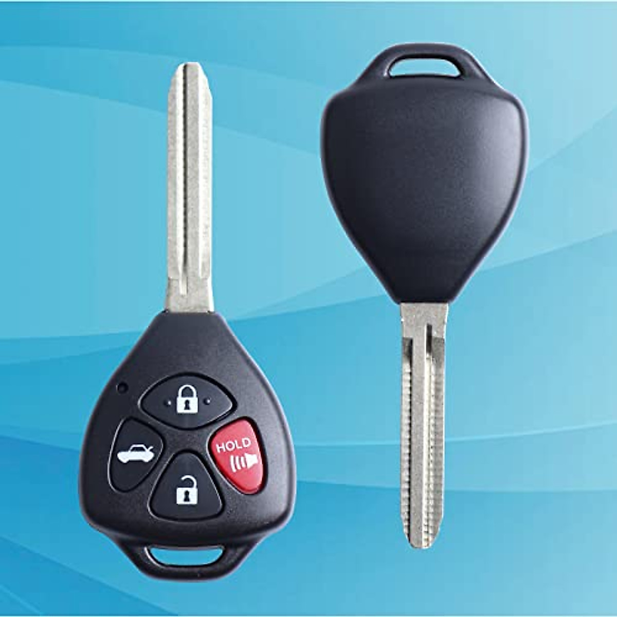 Keyless Entry Remote Control Key Fob Uncut Blade Fit for 2007 2008 2009 2010 Toyota Camry LE FCCID: HYQ12BBY 4D67 Chip 314.4Mhz Set of 2