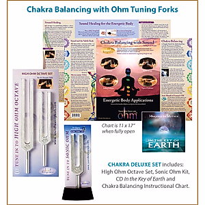 CHAKRA BALANCING with SOUND Multiple Octave Ohm Tuning Fork Set for Energy Practitioners & Sound Therapy (272.2 + 544.4 + 1088.8 hz)