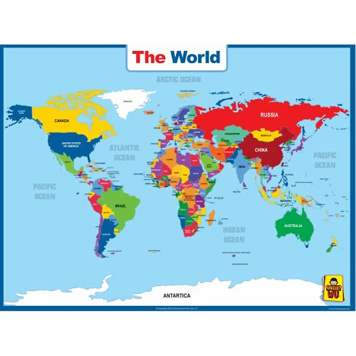 World Map Laminated Poster - Use For Home School,Classroom,Back to School Resources - 18 x 24 Inch