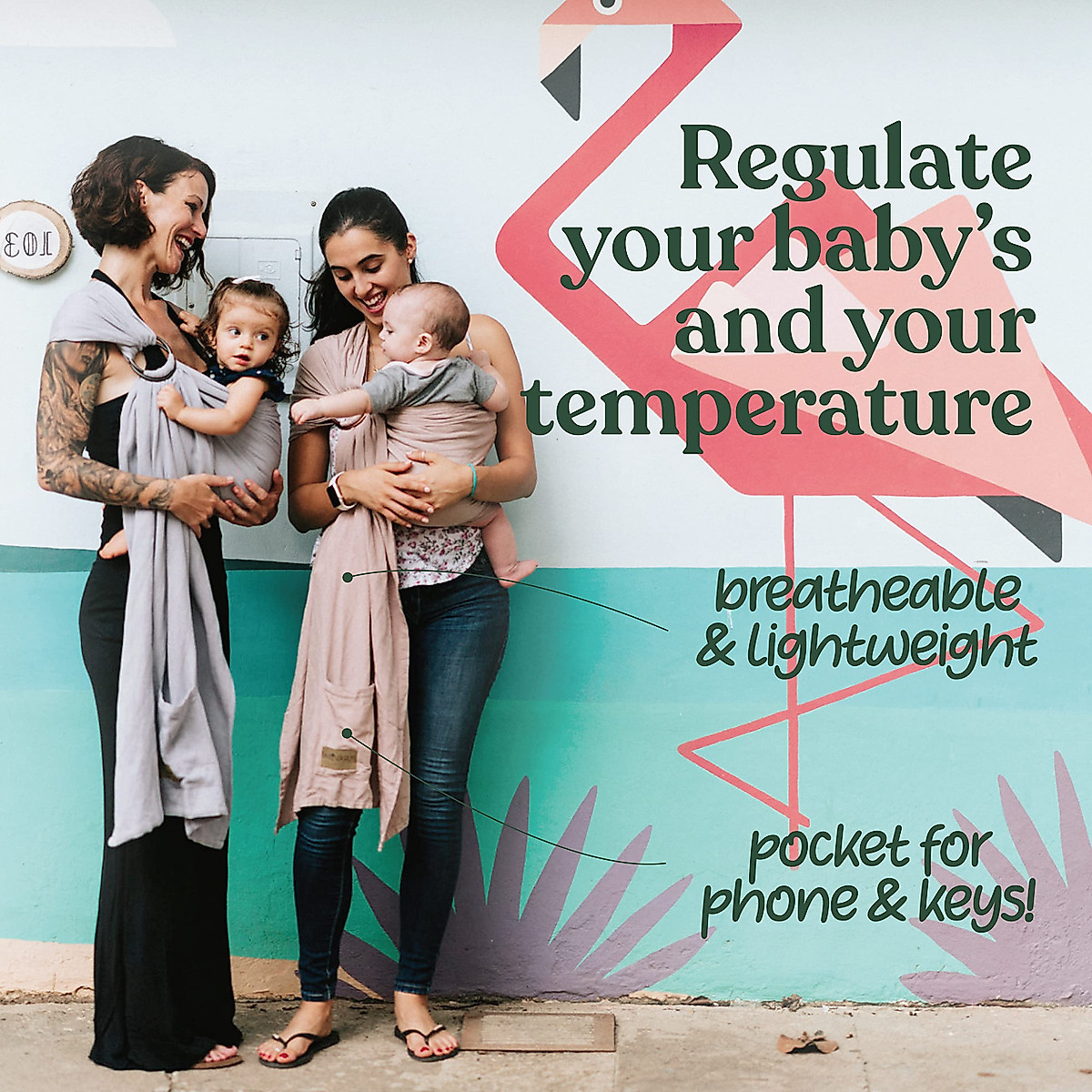 Nalakai Ring Sling Baby Carrier, Soft Linen Baby Sling, Baby Wrap, Comfort, Style, and Giving Back - Carry Your Little One with Love