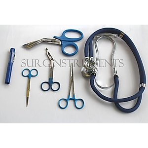6 Piece Blue Paramedic Set - Diagnostic EMT Nursing EMS Emergency Sprague