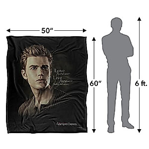 Vampire Diaries Blanket, 50"x60", Forever Silky Touch Sherpa Back Super Soft Throw Blanket