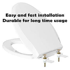 Joywayus Toilet Seat Screws, Universal Toilet Seat Hinge Bolts and Nuts, Heavy Duty Toilet Seat Fastener with Plastic Nuts and Metal Washers, Toilet Hardware Replacement (Pack of 2)