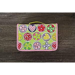 Butterflies and Blossoms Bible Cover for Girls, Zippered, with Handle, Multi Color, Medium