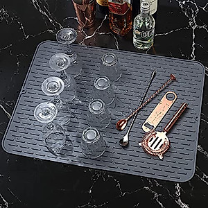 To encounter Silicone Dish Drying Mat - Extral Large 24" x 18" - Set of 2 Flexible Rubber Drying Mat, Heat Resistant Silicone Trivet, Counter Top Mat, Dish Draining Mat, Sink Mat