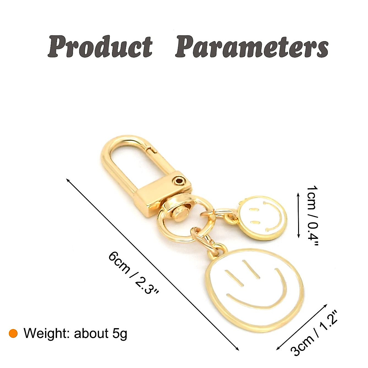 HOSBY 3 Pcs Smile Expression Keychains for Women, Bag Charms Key Chain Car Key Ring Pendant for Purse, Handbag Bag, Earphone Case Decoration Accessories