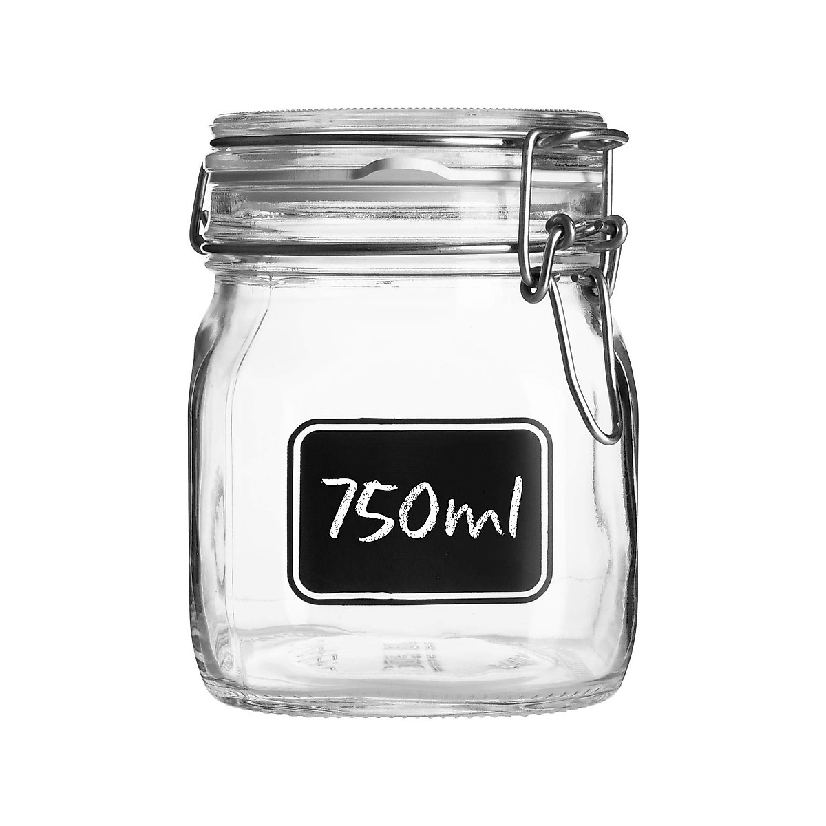 Bormioli Rocco Fido Airtight Vase with Chalkboard Label, Glass, L 1, Small