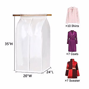 XIAKE Garment Cover Moth-proof Dust Cover Coat Hanging Clothes Storage Bag Premium Thickened Clothing Organizer Moisture-proof Dust-proof Clothes Cover (24"L * 20"W * 35"H)