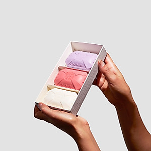 Caswell-Massey Natural Bar Soap for Women, Moisturizing Body Soap Bar for All Skin Types, Made with Essential Oils & Plant-Based Formula for Soft Skin, Lilac, Gardenia & Honeysuckle, 3x3.5 oz Gift Set