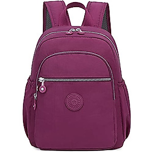 KAIERWOKE Small Nylon Backpack Mini Casual Lightweight Daypack Backpacks for Women (Light purple)