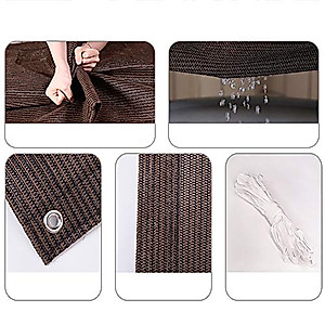 GDMING Balcony Fences Privacy Screen Outdoor Windscreen Anti-UV 90% Sunshade High Strength Shade Cover with Eyelets and Cable Tie Polyester, 72 Sizes (Color : Brown, Size : 0.9x14m)