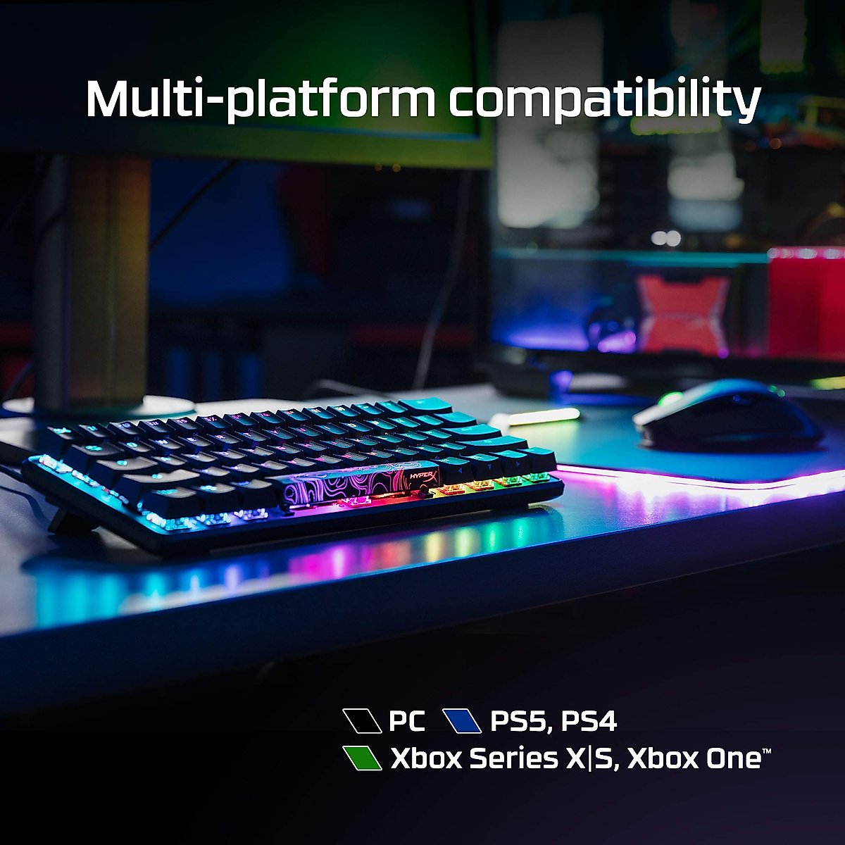 HyperX Alloy Origins 60 - Mechanical Gaming Keyboard, Ultra Compact 60% Form Factor, Double Shot PBT Keycaps, RGB LED Backlit, NGENUITY Software Compatible - Linear Red Switch (Renewed)