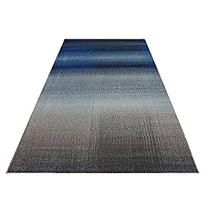 Unique Loom Estrella Collection Distressed, Gradient, Dark Colors, Abstract, Modern Area Rug, 5 ft x 8 ft, Blue/Beige