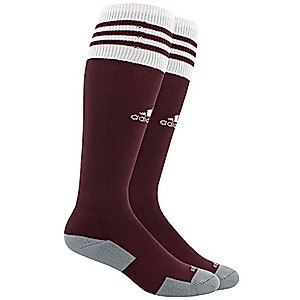 adidas Unisex Copa Zone Cushion II Soccer Sock (1-Pair), Maroon/White, 5-8.5