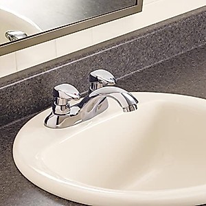 Delta Faucet 2 Handle Commercial Bathroom Faucet Chrome, Metering Faucet, Chrome Bathroom Faucet, Chrome 86T1153