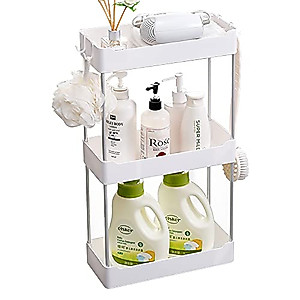 Bathroom Organizer Countertop, 3 Tier Bathroom Counter Storage Organizer, White Standing Storage Shelf for Vanity Organizer, Kitchen Spice Rack Sink Organizer Tray for Cosmetics Display, Skincare