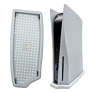 CKXIN Vertical Stand for PS5 Playstation 5 Console with Built-in Cooling Vents and Non-Slip Feet - Disc Edition (White)