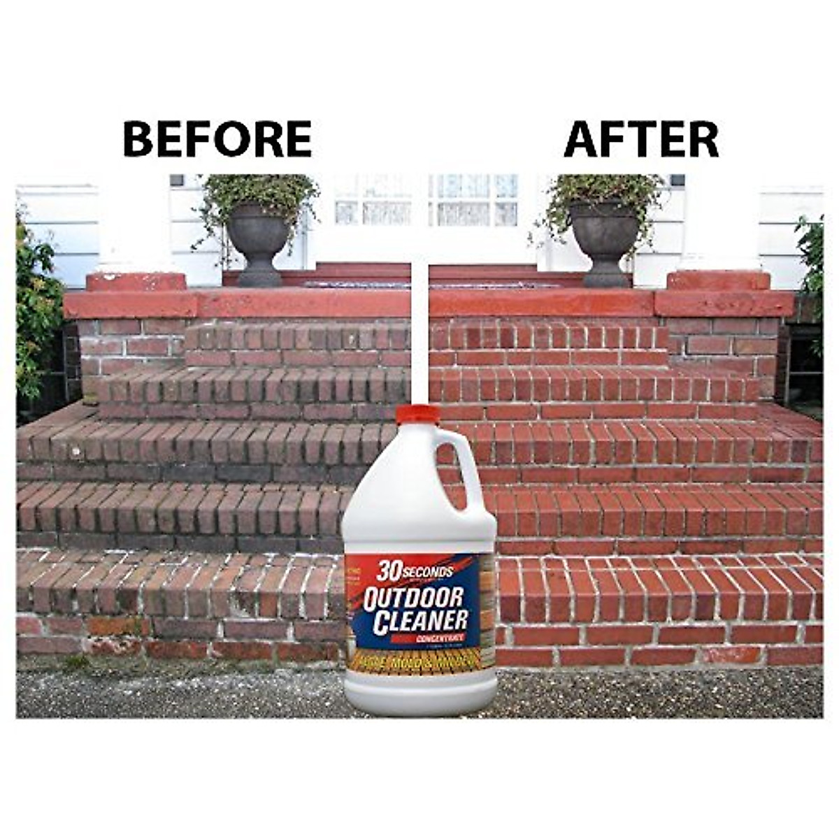 30 SECONDS Outdoor Mold & Mildew Stain Remover | Concentrate | 128 fl oz | Vinyl Siding Fences Patios & More | 4 Pack