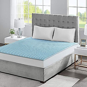 Sleep Philosophy Gel Infused Memory Foam Mattress Topper Luxurious, All Season Enhanced Bed Support, Queen, 1.5" Thick, Without Cover