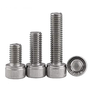M8x12mm 2Pcs Socket Cap Screws Hex Head Allen Bolts DIN912 304 Stainless Steel (M8x12mm, 2Pcs)