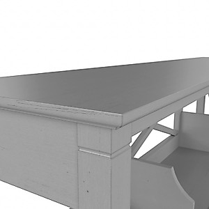 Bush Furniture Key West L Shaped Desk with Hutch, 60W, Cape Cod Gray