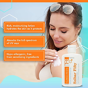 Person & Covey SPF 50 Sunscreen Face & Body Sun Cream - Solbar Fifty Body & Face Sunscreen SPF 50 Broad Spectrum Sunscreen - Water-Resistant Sun Cream, Sun Screen Protector for Face & Body - 4 Fl. Oz.