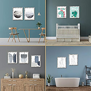 Q.Hou 16x20 Picture Frames Wood Patten Distressed White Puzzle Frame 2 Packs, Wall Hanging, Smooth Molding & Acrylic Cover, Great for Prints, Poster, Mural and Picture (QH-PF16X20-RW)