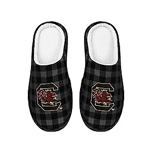 FOCO South Carolina Sherpa Lined Buffalo Check Memory Foam Slipper - Mens Large