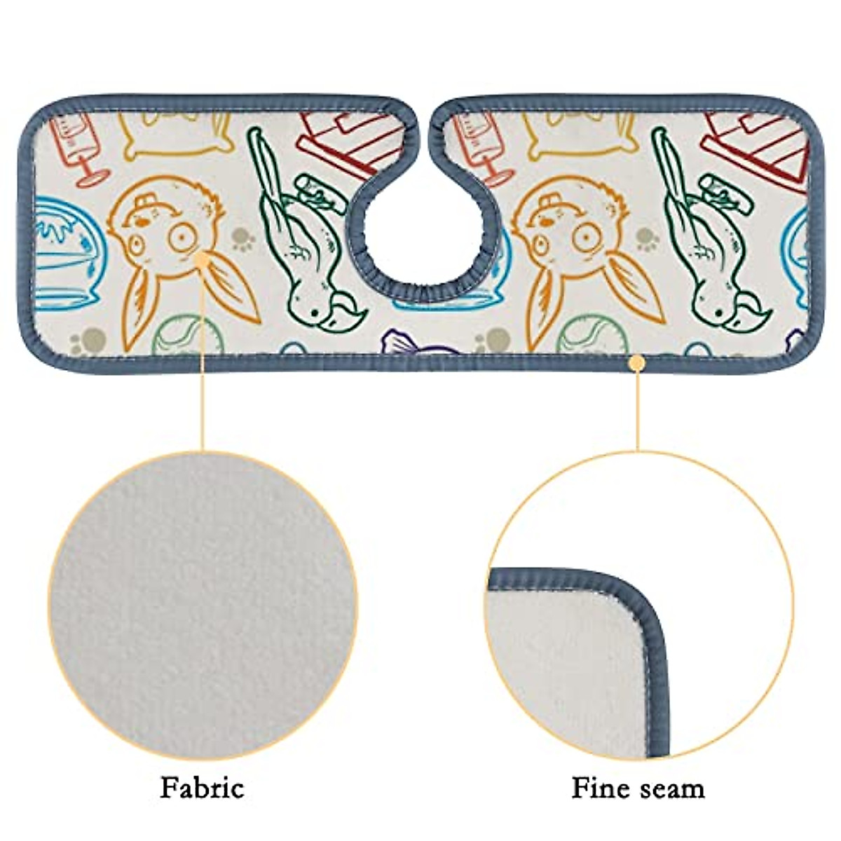 Absorbent Kitchen Faucet Mats 4 Pieces Colorful Pets Funny Faucet Sink Splash Guard Bathroom Counter and RV,Faucet Counter Sink Water Stains Preventer