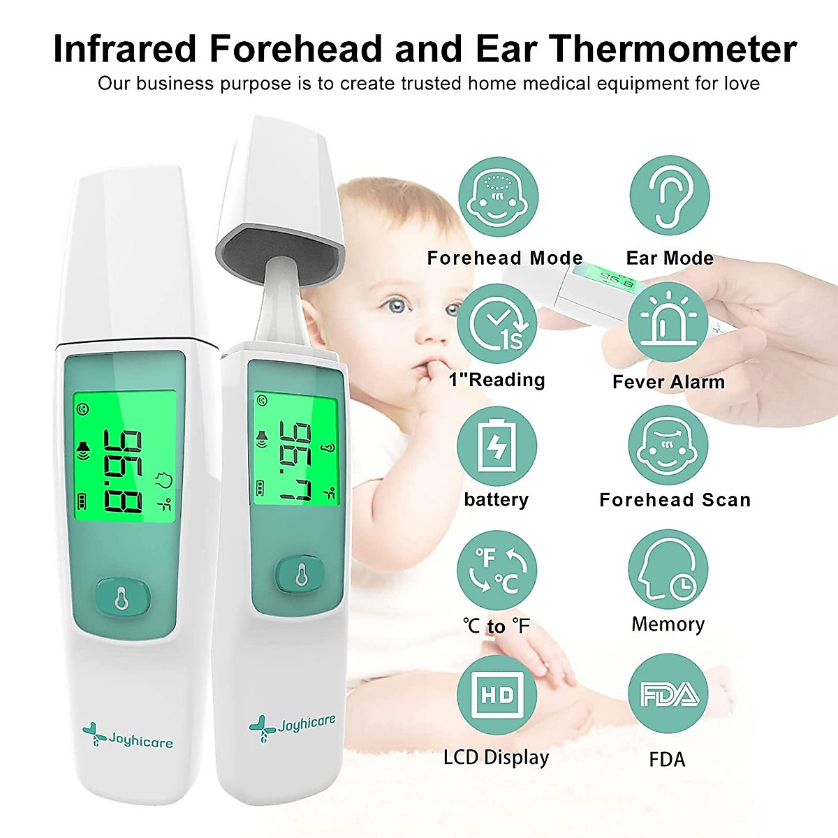Forehead Thermometer,Ear Thermometer for Adults and Kids, 3-in-1 Forehead & Ear & Scan, Medical Digital Thermometer with Fever Alarm, Instant Accurate Readings